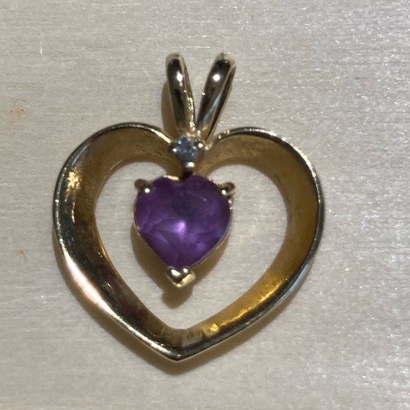 Jewelry | Atl 14k Gold Heart Necklace Pendent With Tiny Diamond And ...